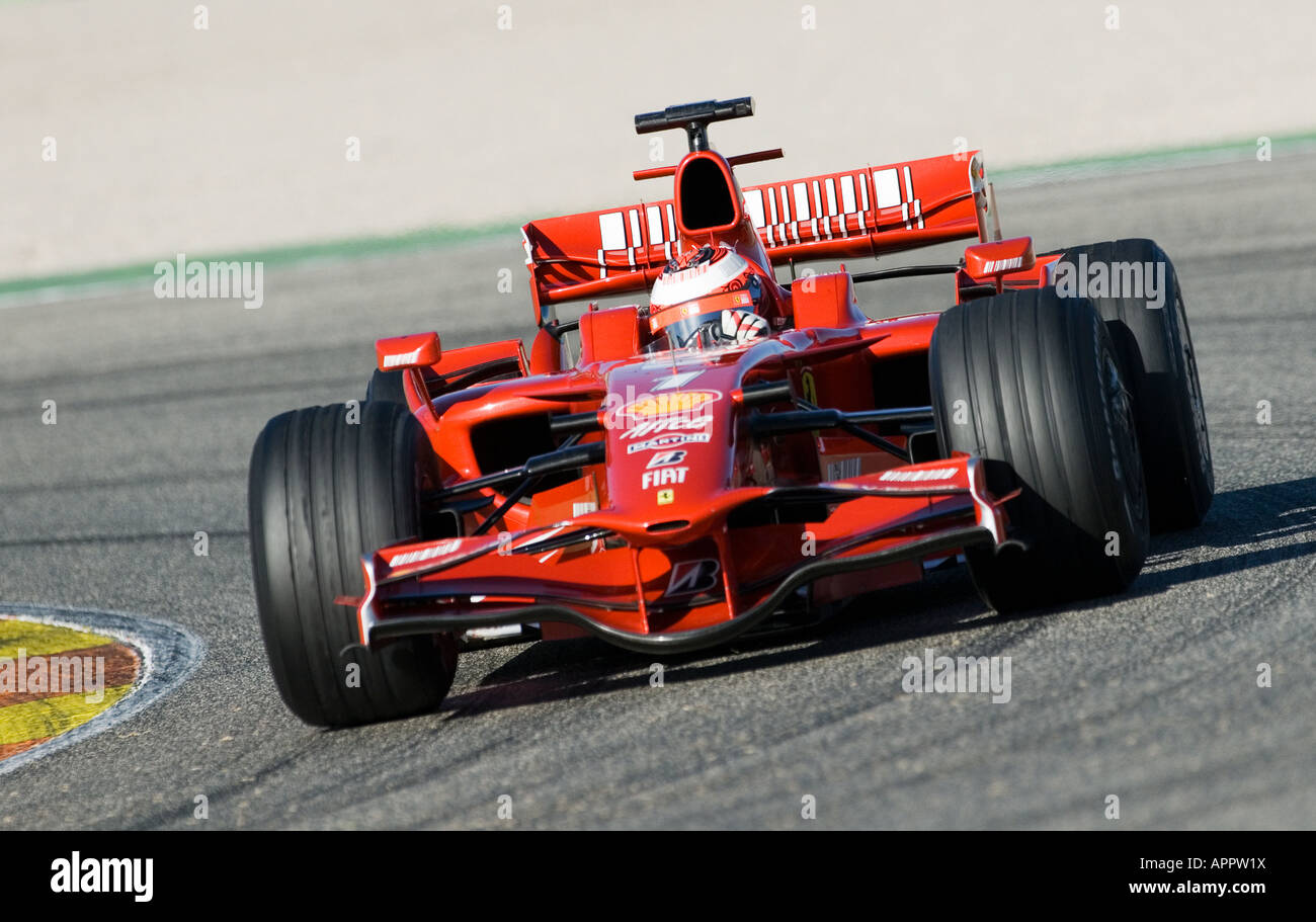 Kimi RAIKKOENEN (FIN) in the Ferrari F2008 racecar on Circuit Ricardo ...