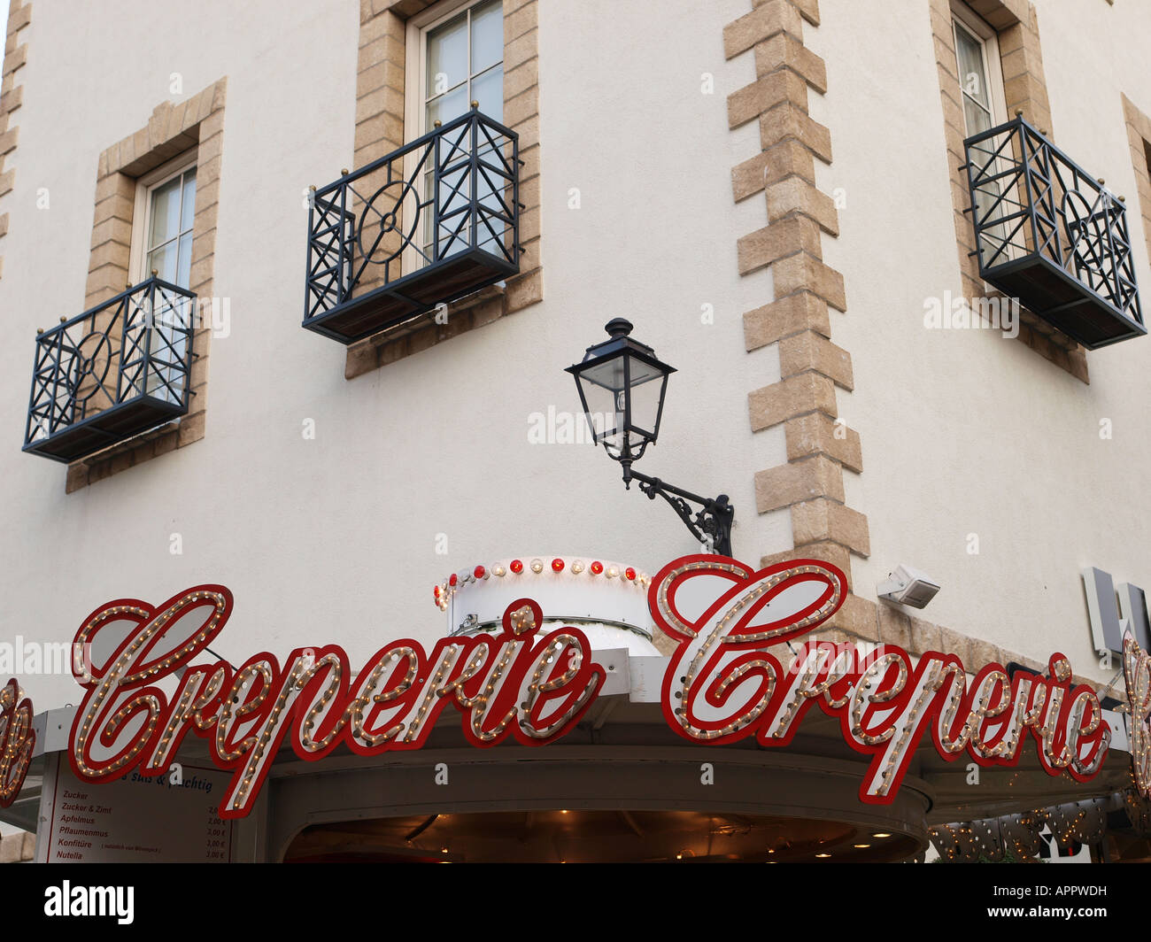 neon sign at creperie Stock Photo - Alamy