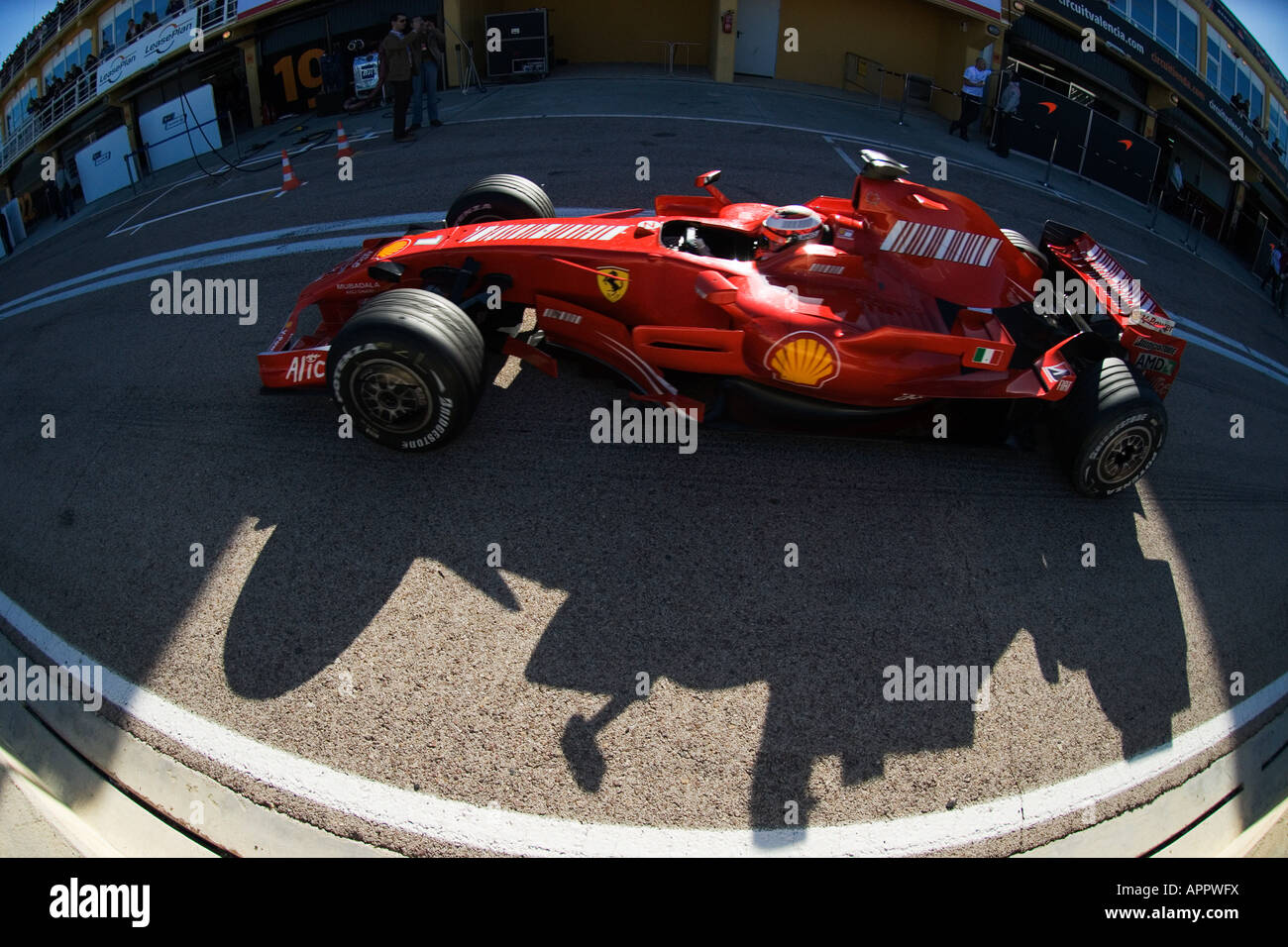 Kimi RAIKKOENEN (FIN) in the Ferrari F2008 racecar on Circuit Ricardo ...