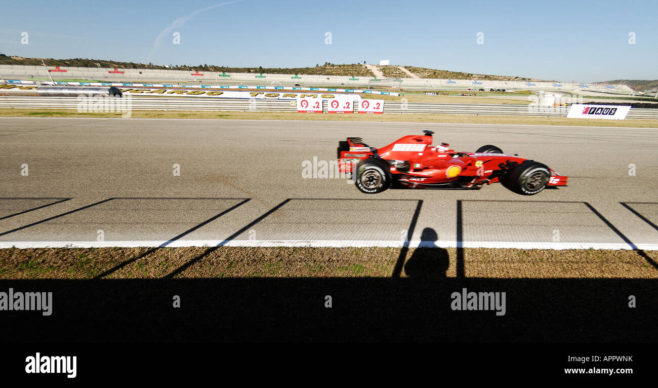 Kimi RAIKKOENEN (FIN) in the Ferrari F2008 racecar on Circuit Ricardo ...