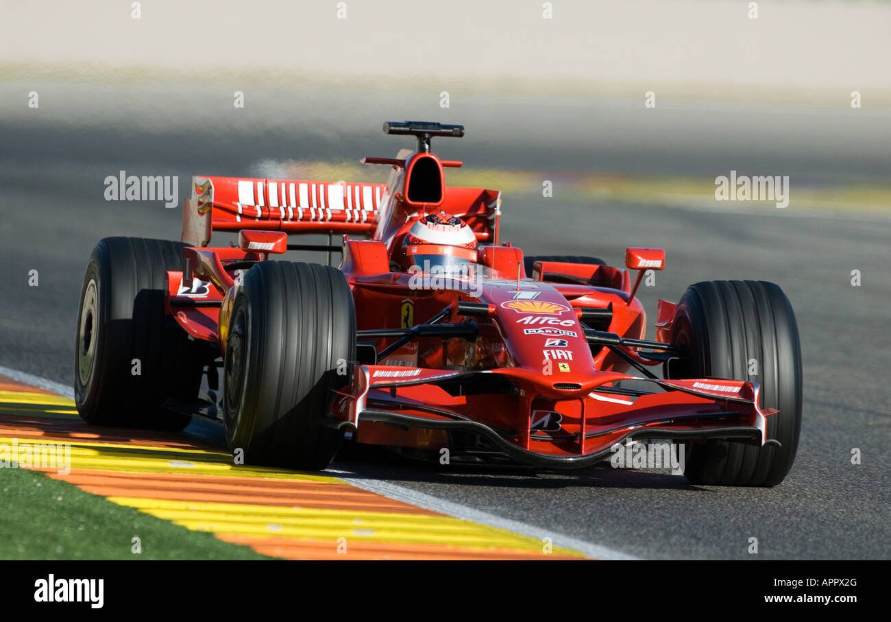 Kimi RAIKKOENEN (FIN) in the Ferrari F2008 racecar on Circuit Ricardo ...