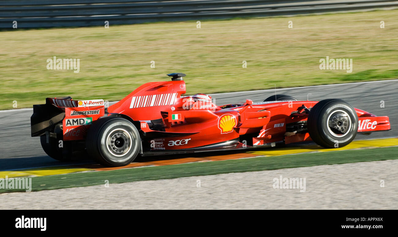 Kimi RAIKKOENEN (FIN) in the Ferrari F2008 racecar on Circuit Ricardo ...