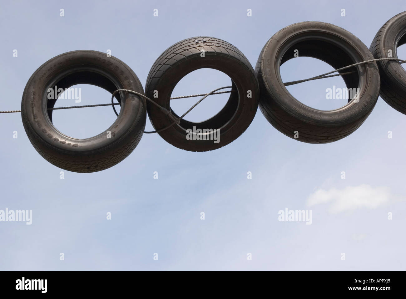 tires on wires - 1 Stock Photo - Alamy