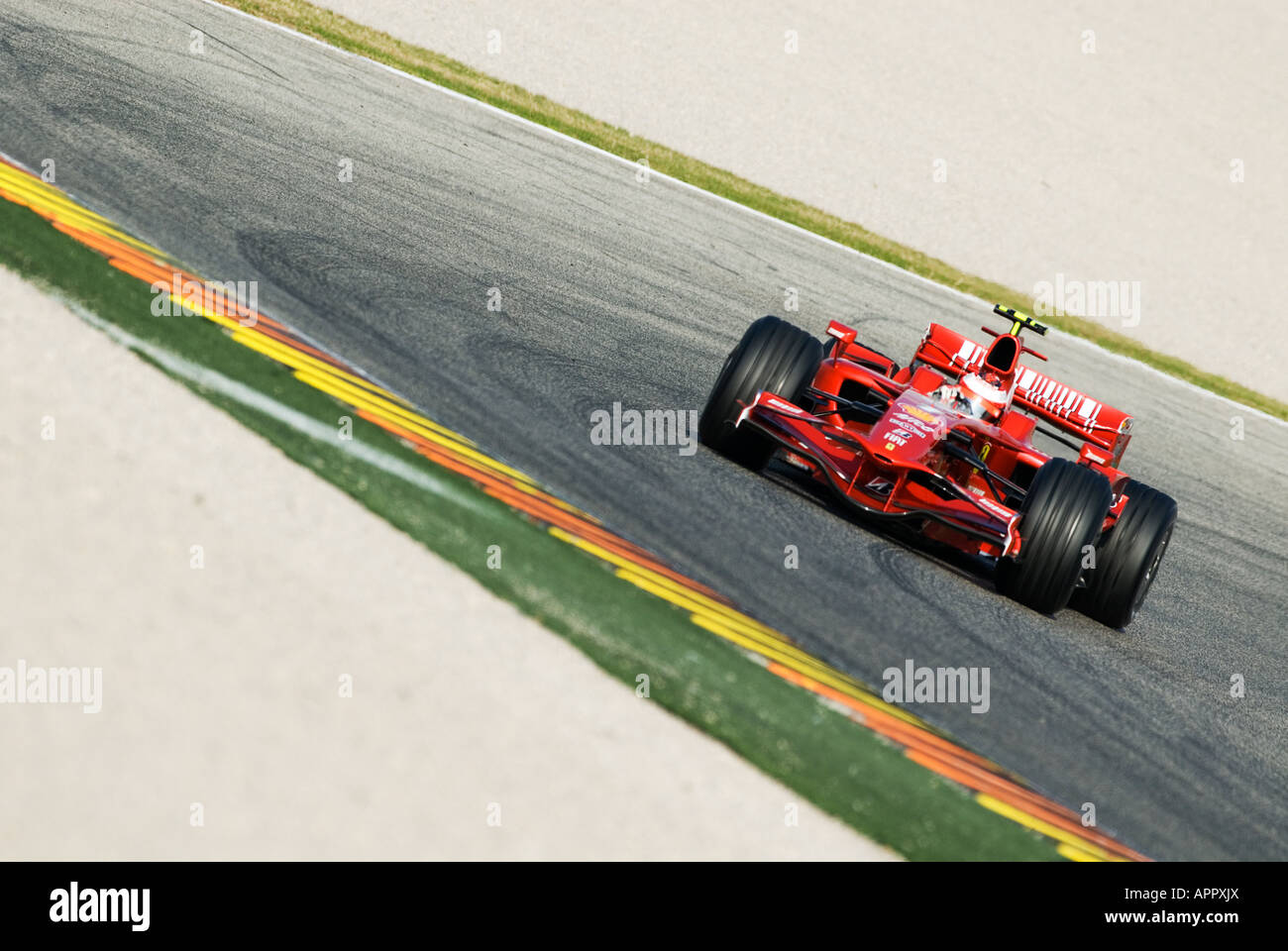 Kimi RAIKKOENEN (FIN) in the Ferrari F2008 racecar on Circuit Ricardo ...