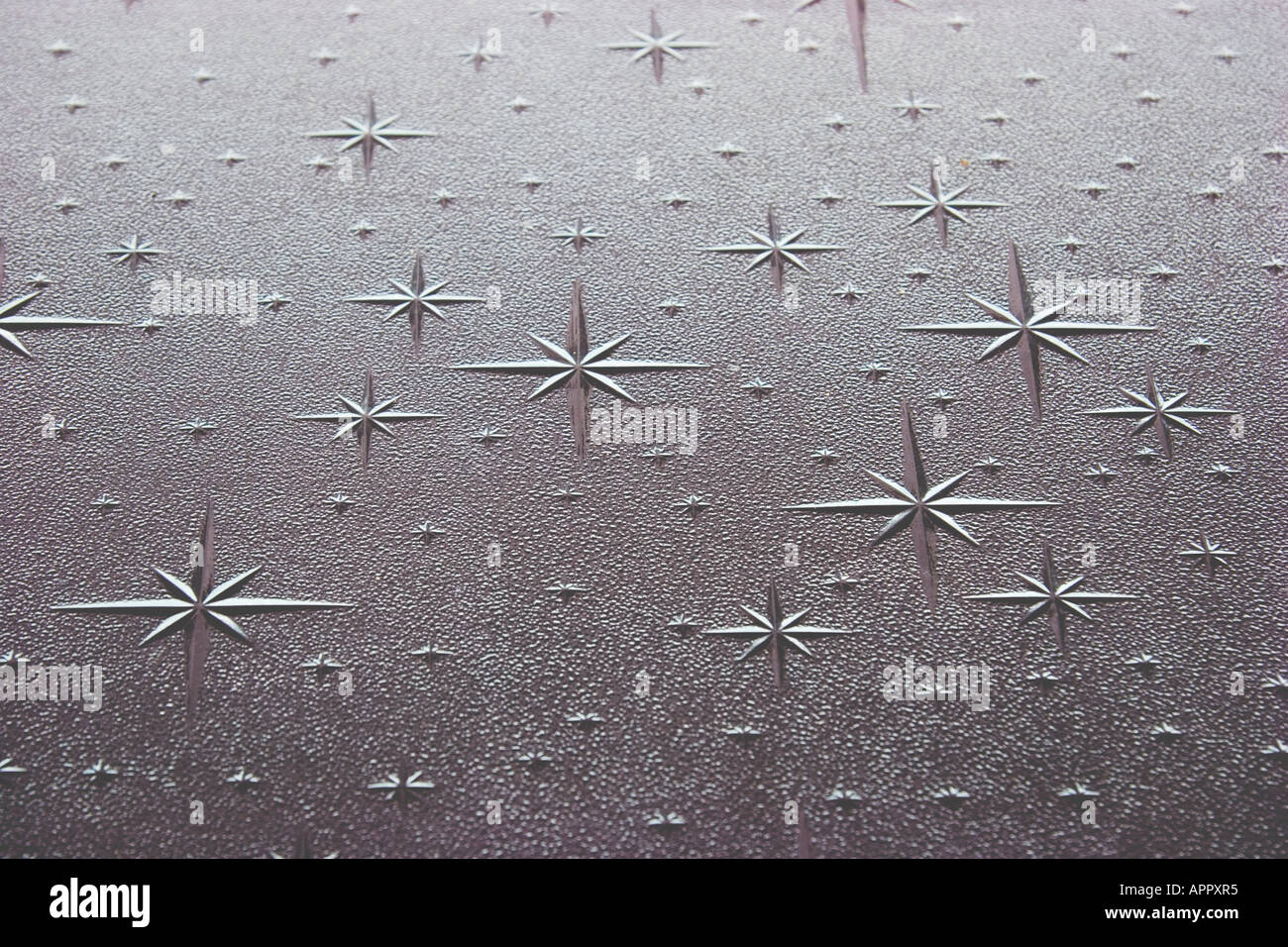 frosted glass with star design - 1 Stock Photo - Alamy