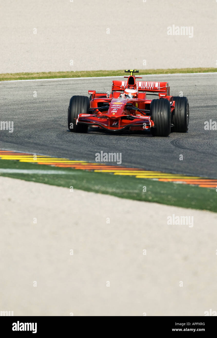Kimi RAIKKOENEN (FIN) in the Ferrari F2008 racecar on Circuit Ricardo ...