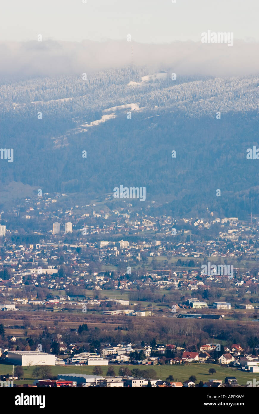 Bregenz with Pfaender Mountain in Vorarlberg Austria, seen from ...