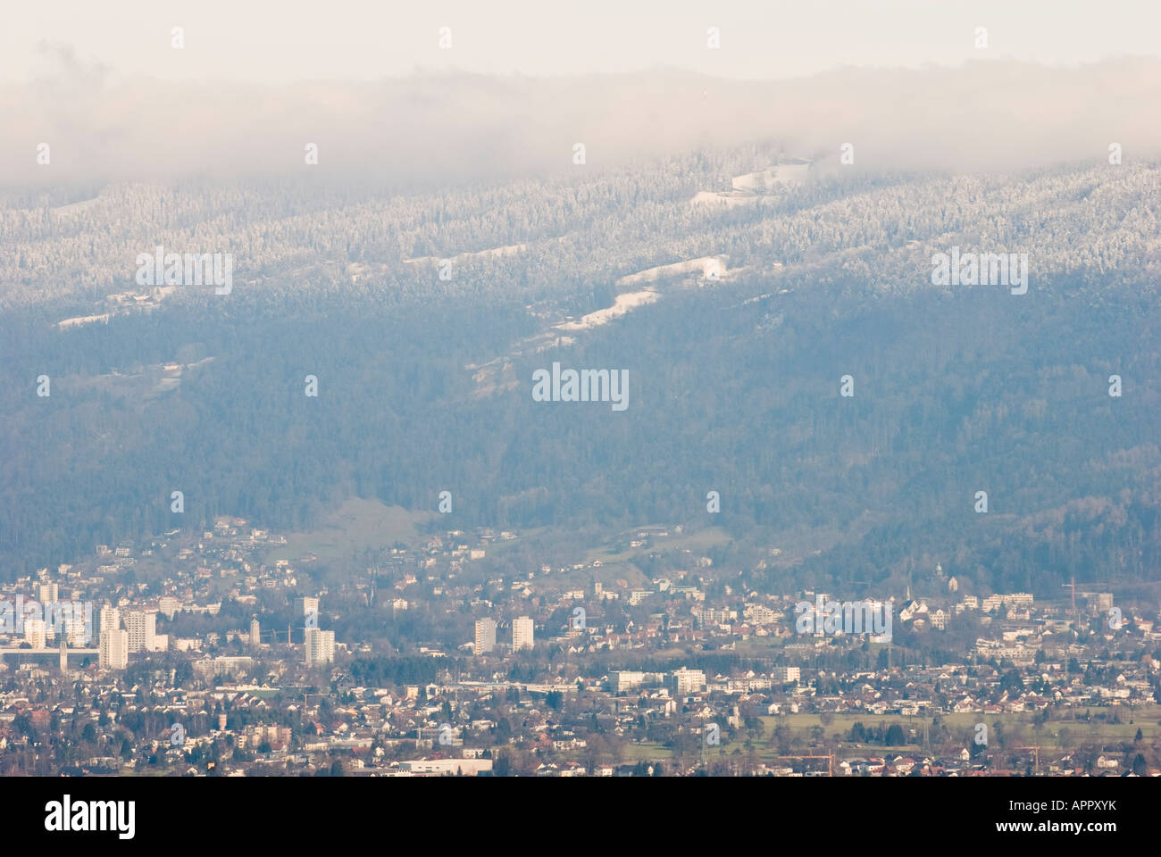 Bregenz with Pfaender Mountain in Vorarlberg Austria, seen from ...