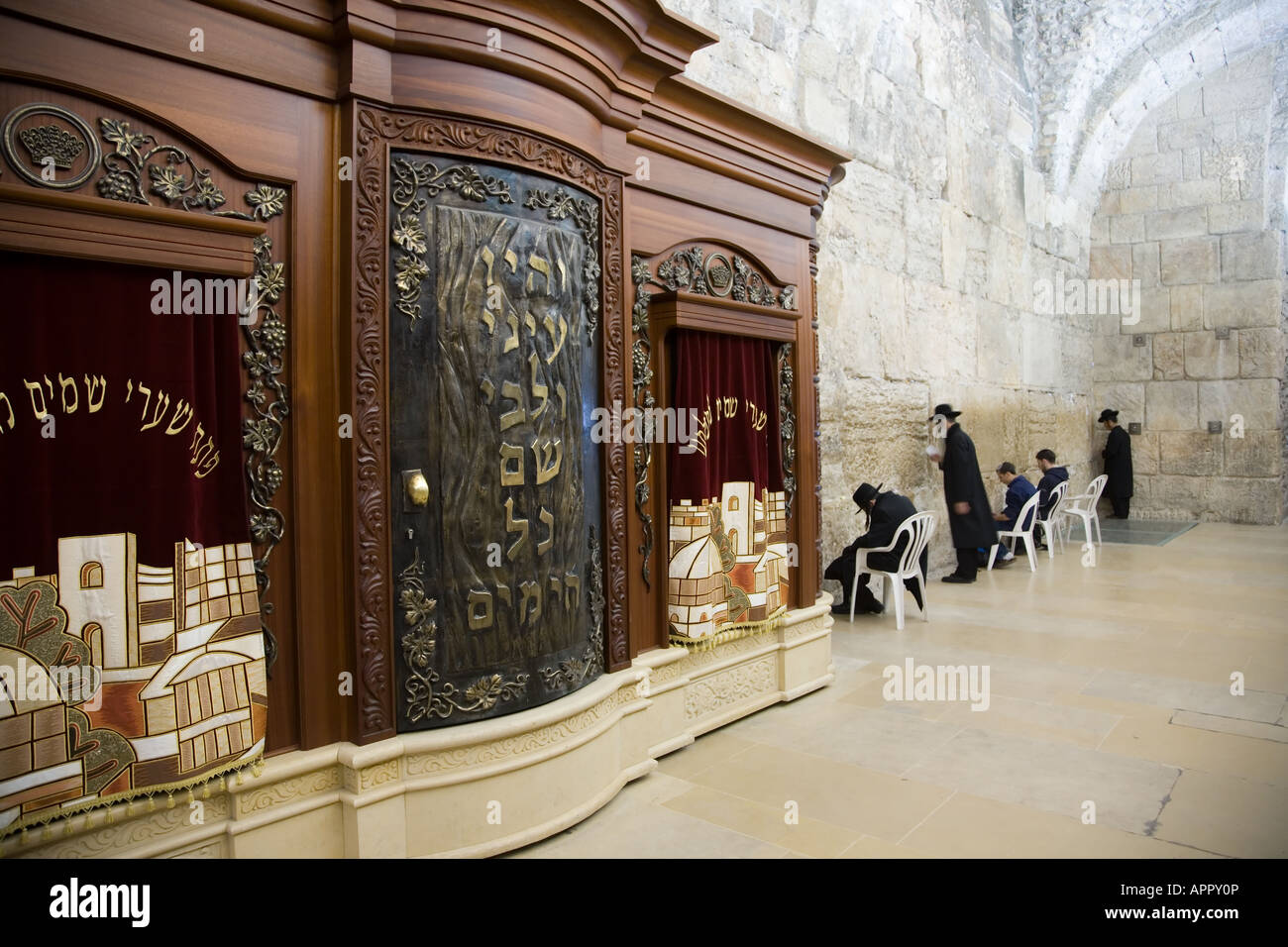 Stock Photo of Indoor Synagogue at Jerusalem Wailing Wall Stock Photo ...