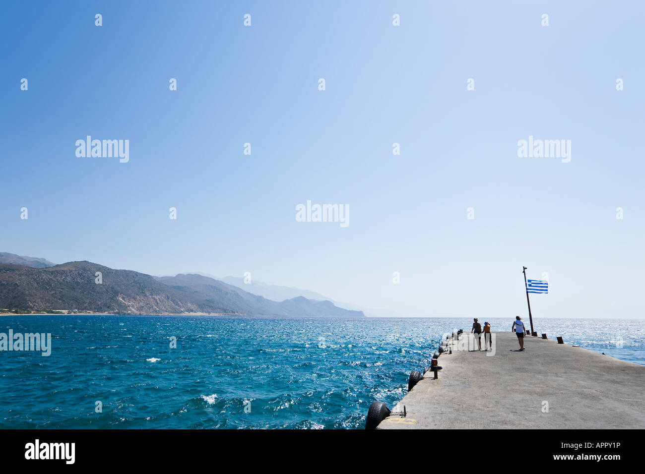 Jetty in Paleochora, South West Coast, Hania Province, Crete, Greece ...