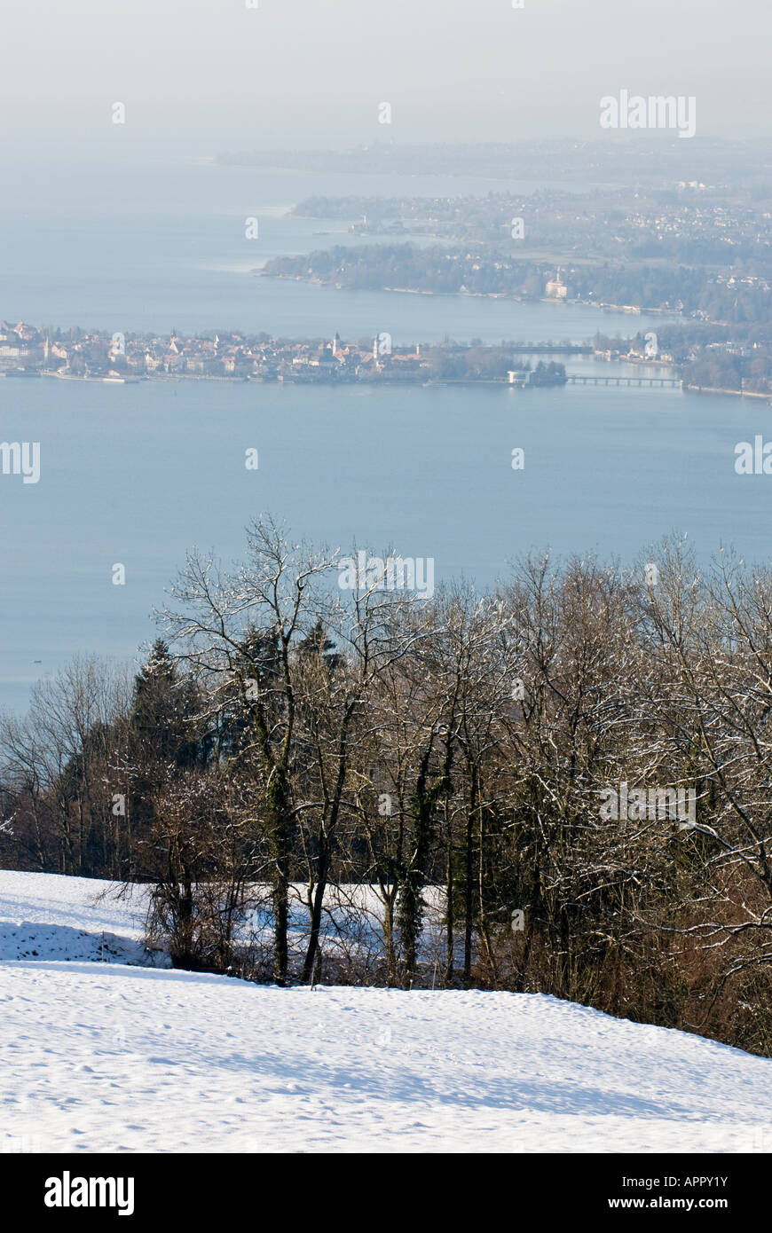Lindau Island in Lake Constance (Bodensee) Bavaria Germany seen from ...