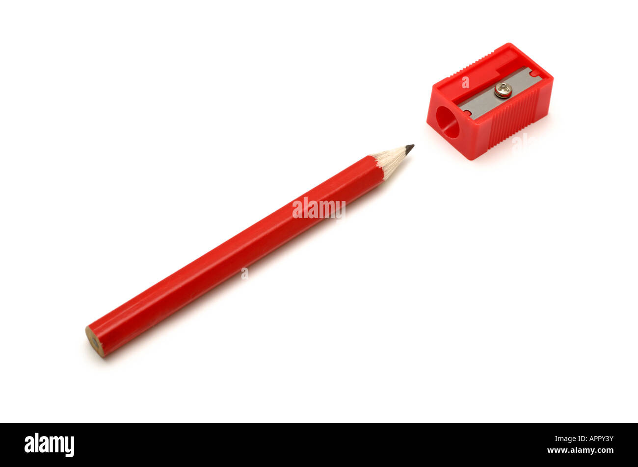 Red pencil sharpener Stock Photo - Alamy
