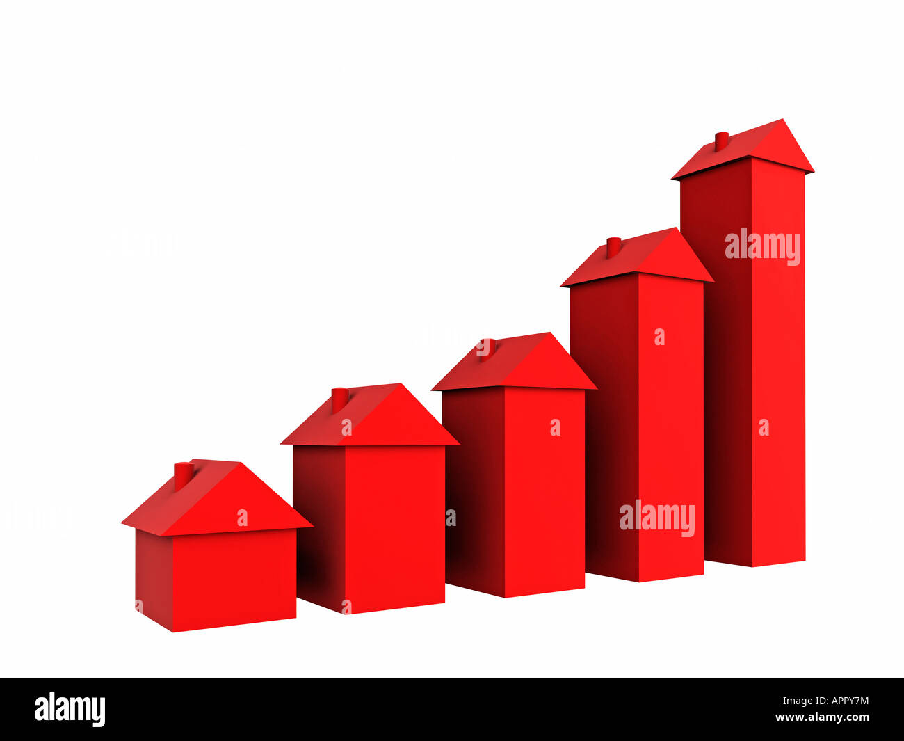 Row Houses home red growth graph Stock Photo - Alamy