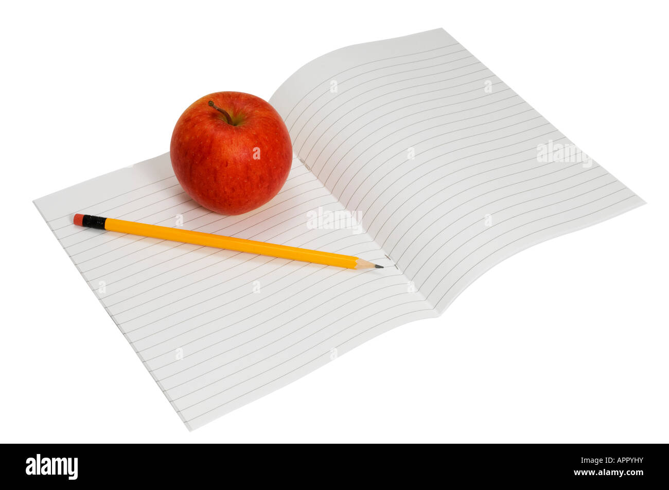 Apple pencil notebook Stock Photo - Alamy