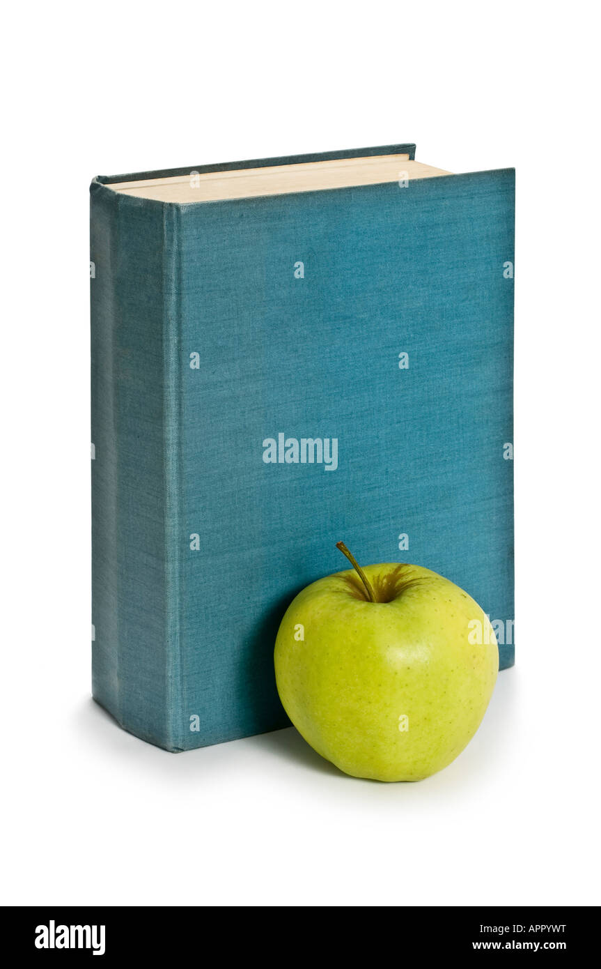 Apple thick old book Stock Photo - Alamy