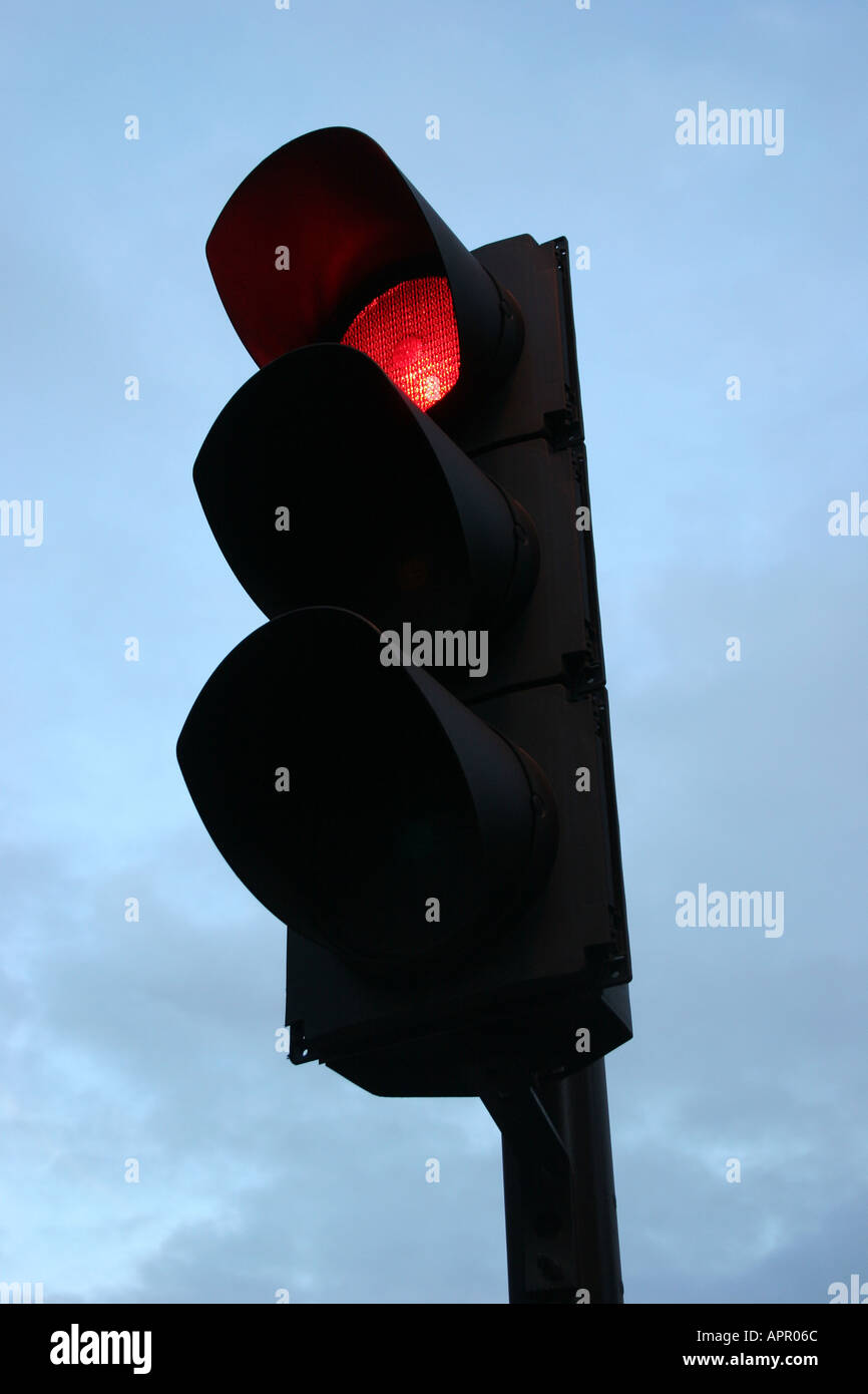 Traffic light showing red light London England Stock Photo - Alamy