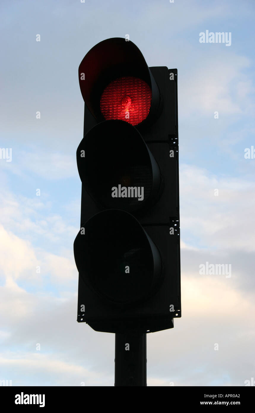 Traffic light showing red light London England Stock Photo - Alamy