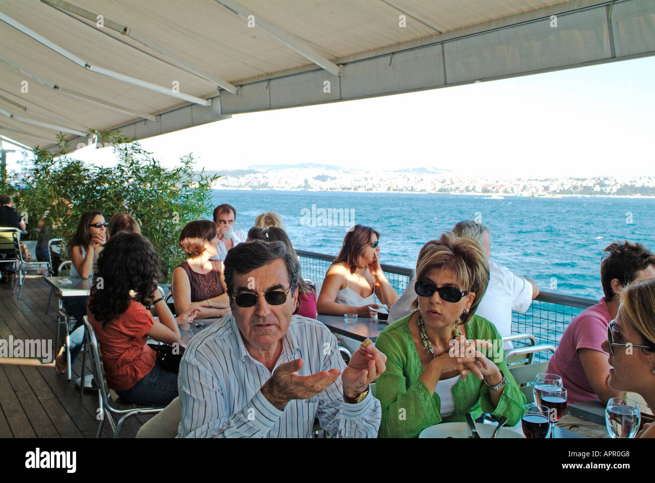 Terrace restaurant of Istanbul Modern in Istanbul, Turkey Stock Photo ...