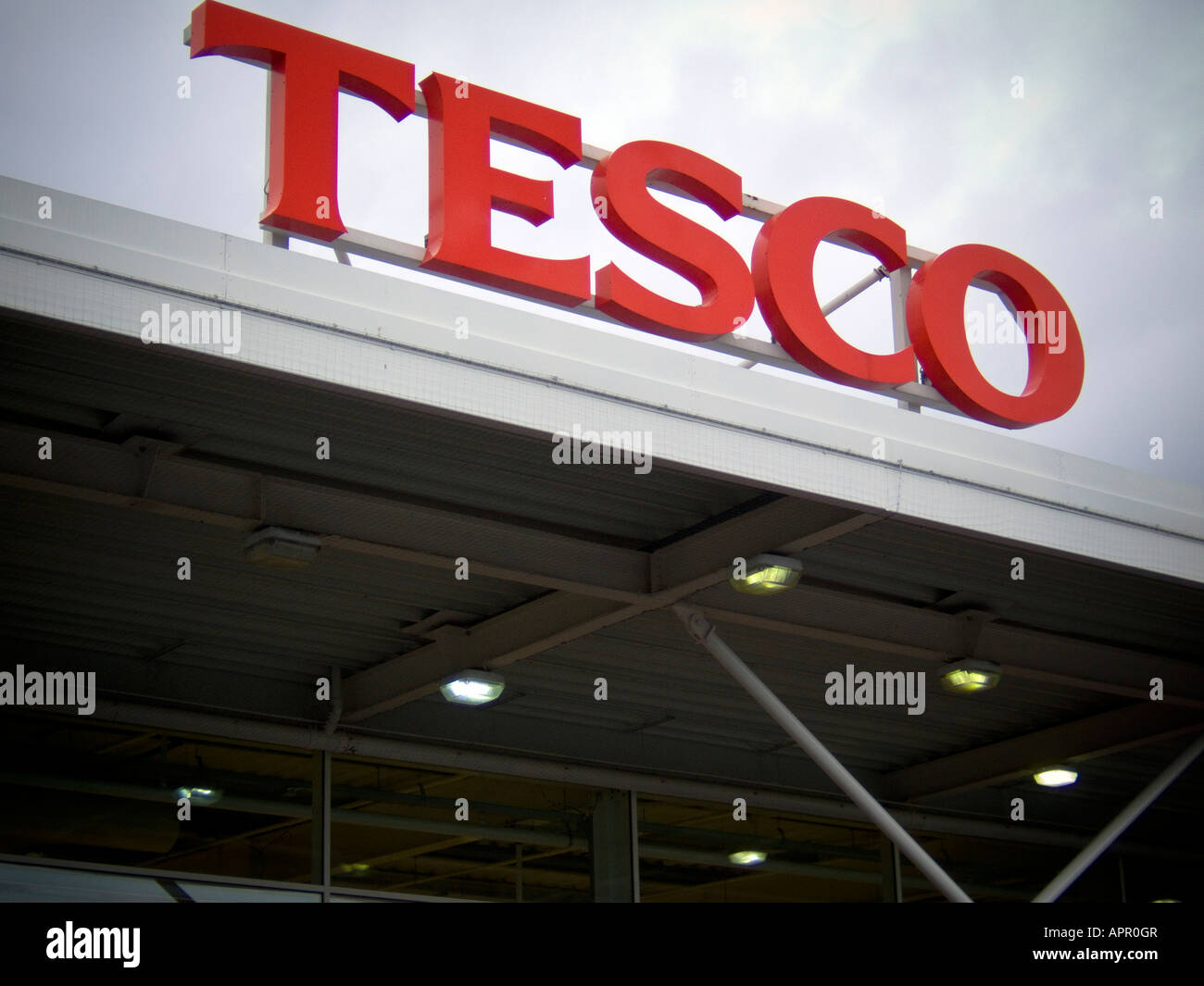 Tesco Supermarket sign Stock Photo - Alamy