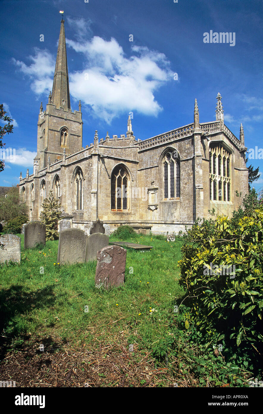 The Church of St Lawrence in Lechlade with its spire dates from the ...