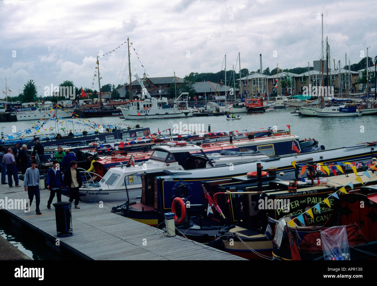 Canal boats in Preston Marina Lancashire England Stock Photo - Alamy
