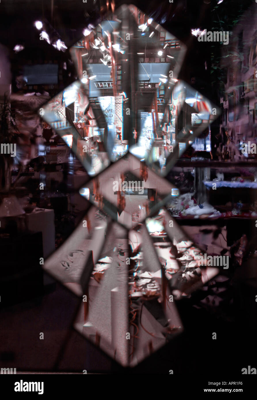 etched glass window entrance doorway door refraction distorted image ...