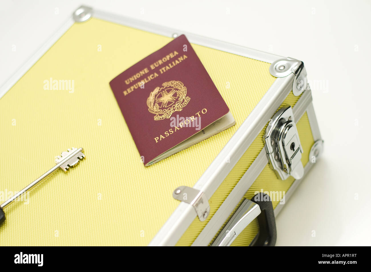 a bag with passport and keys Stock Photo - Alamy