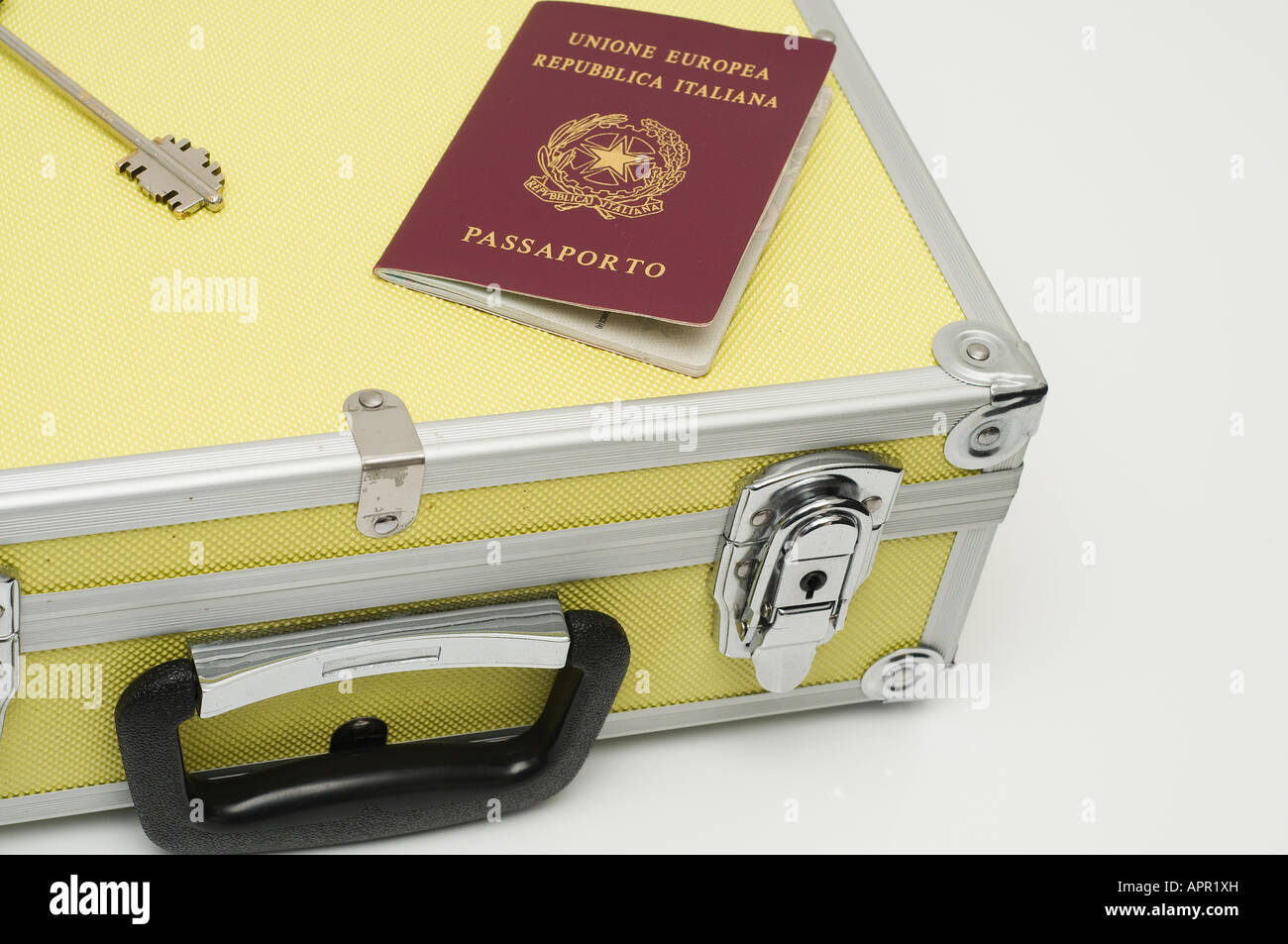 a bag with passport and keys Stock Photo - Alamy