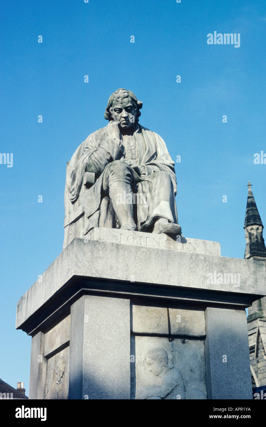 A statue of Dr Samuel Johnson decorates the town of Lichfield where he ...