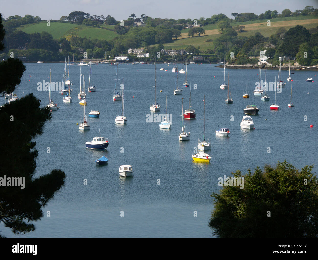 Mylor from Loe Beach Feock Cornwall UK Stock Photo - Alamy