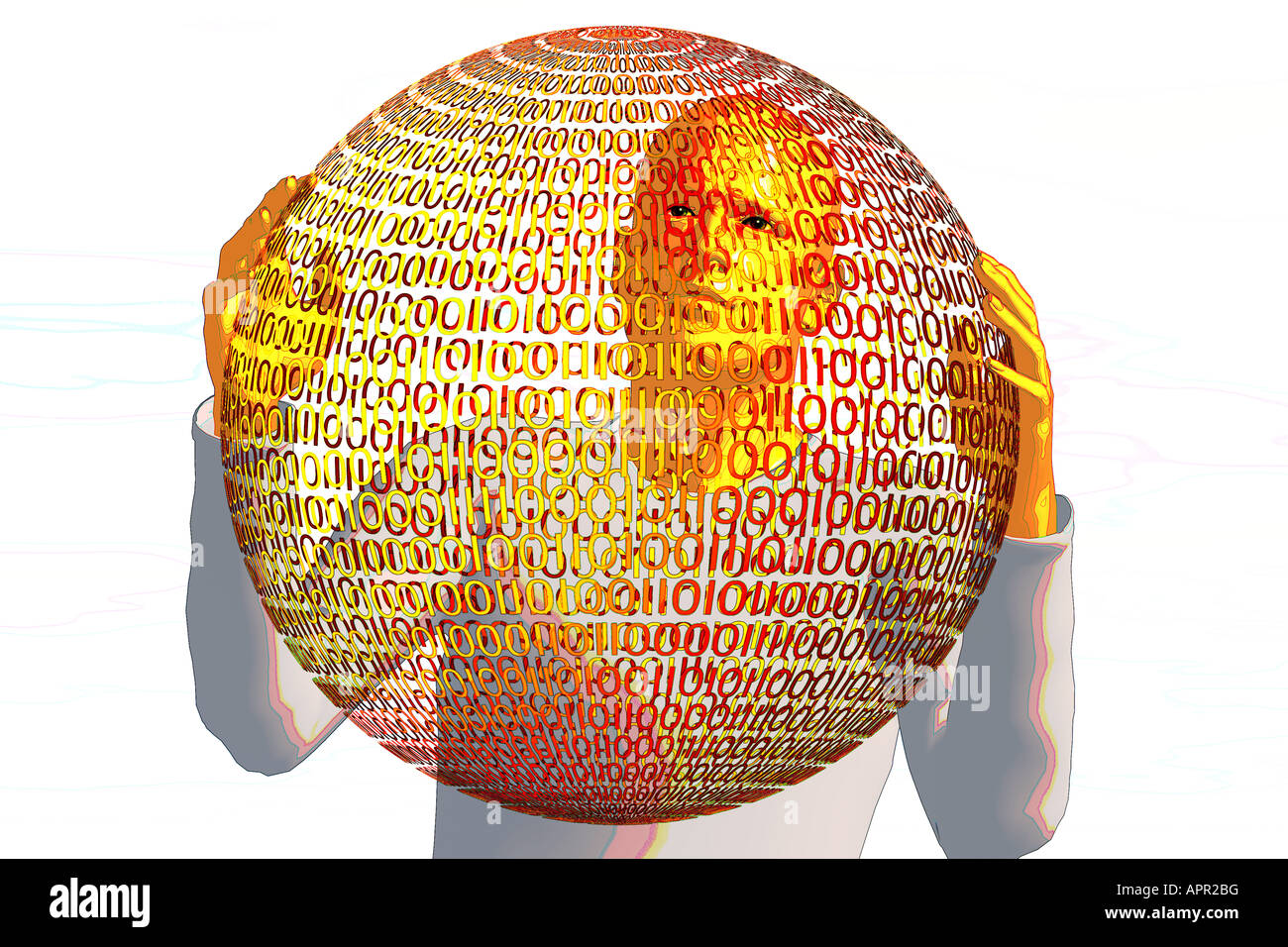 Man holding a binary sphere Stock Photo - Alamy