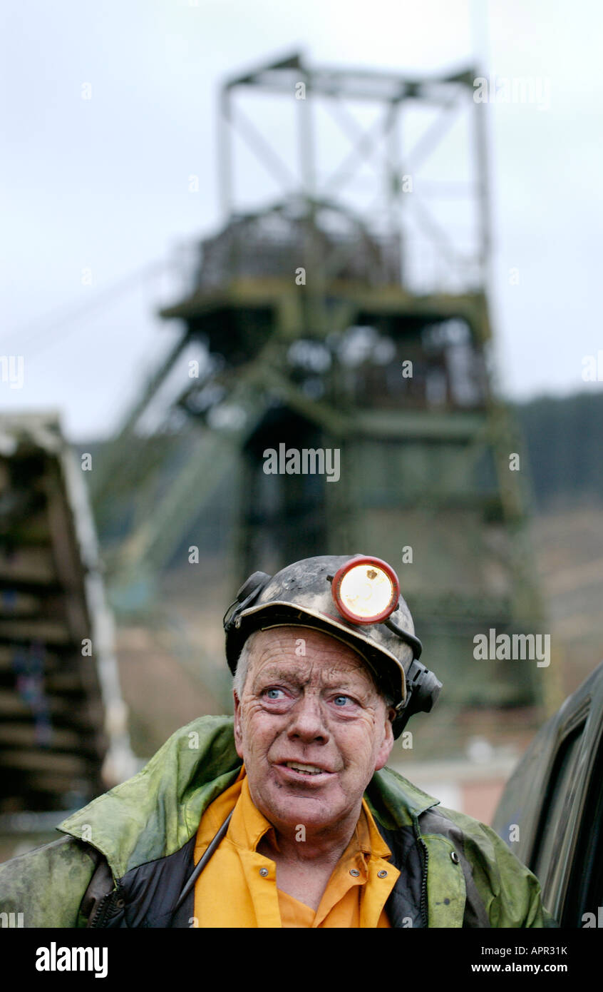 Miner at Tower Colliery Hirwaun South Wales UK EU on the day the pit ...