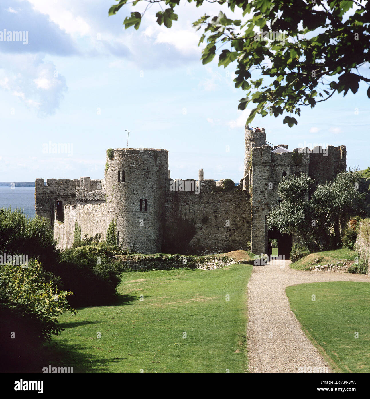 Medieval Manorbier Castle Stock Photo - Alamy