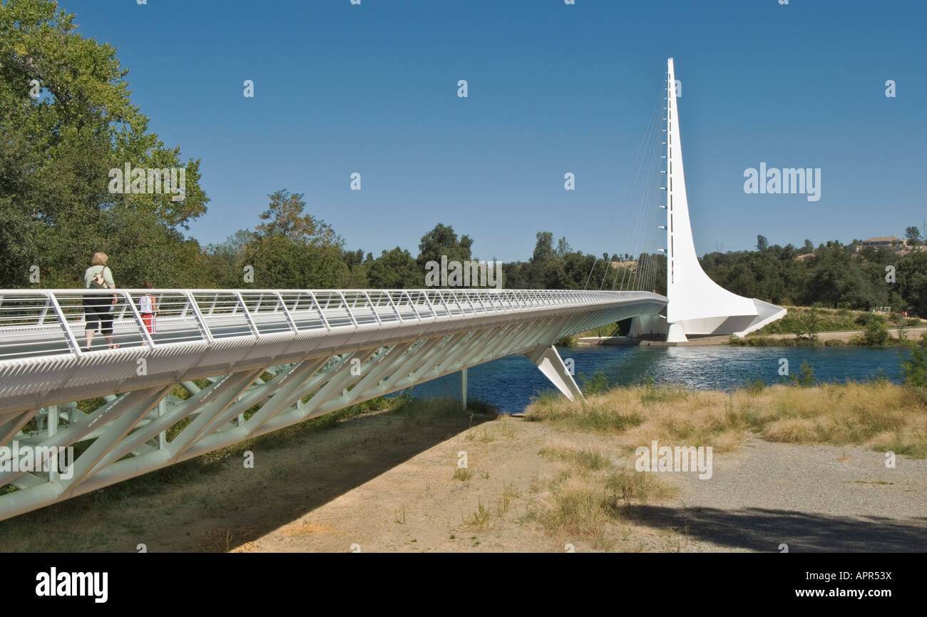 California Redding Sundial Bridge at Turtle Bay spans Sacramento River ...