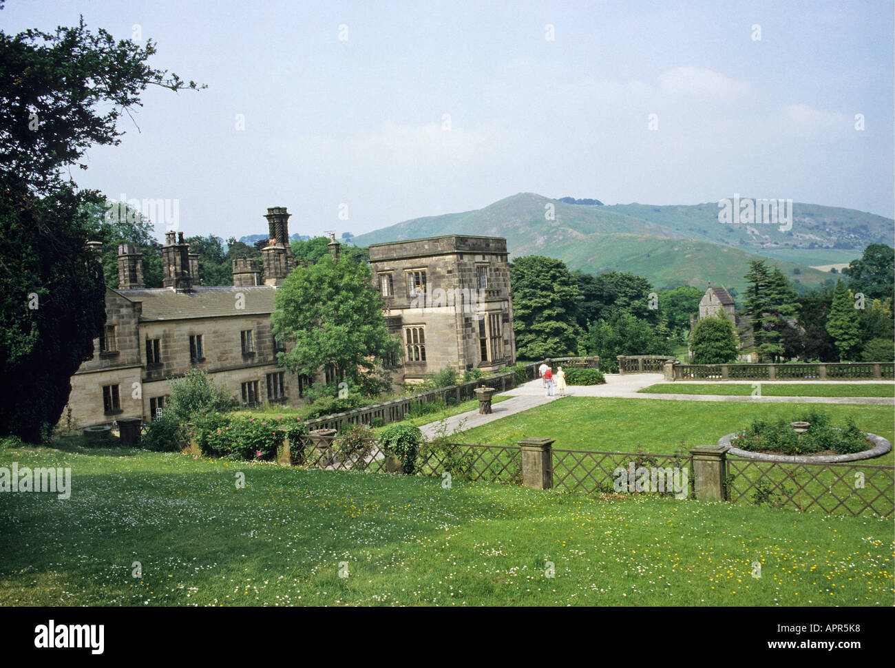 Ilam Hall dates from the early 19th century seen amongst its many acres ...