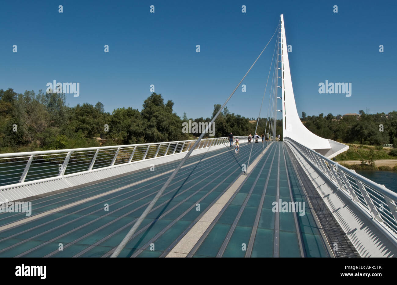 California Redding Sundial Bridge at Turtle Bay spans Sacramento River ...