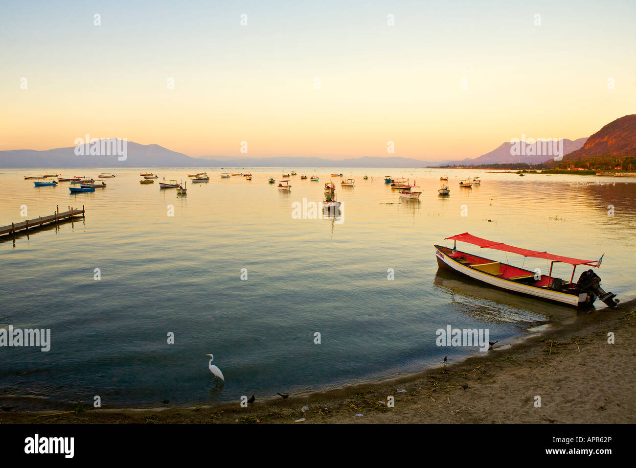 boats in the harbor on Lake Chapala Chapala Mexico Stock Photo - Alamy