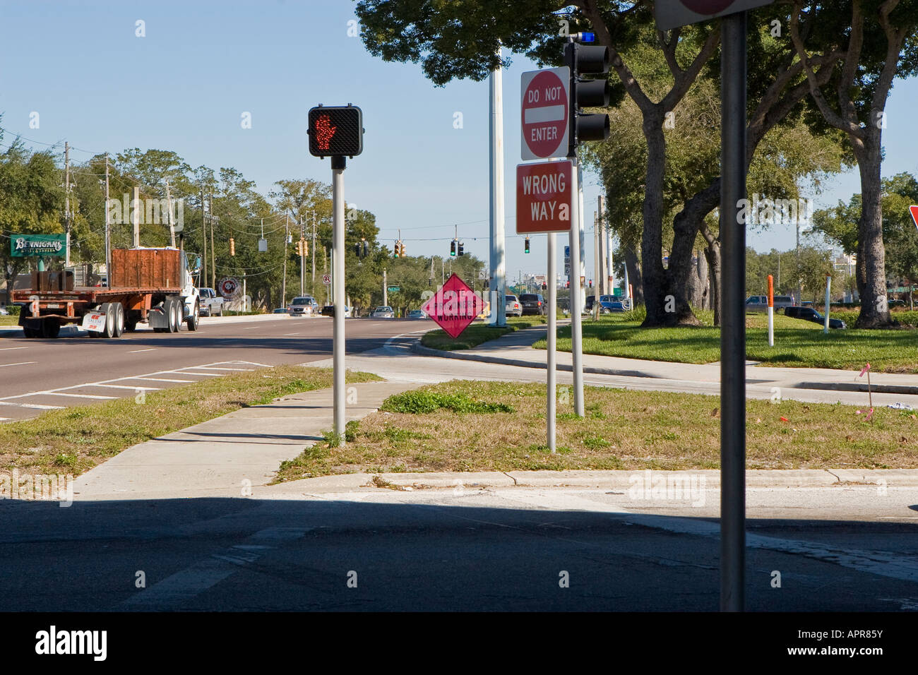 Road Warning Signs Stock Photo - Alamy