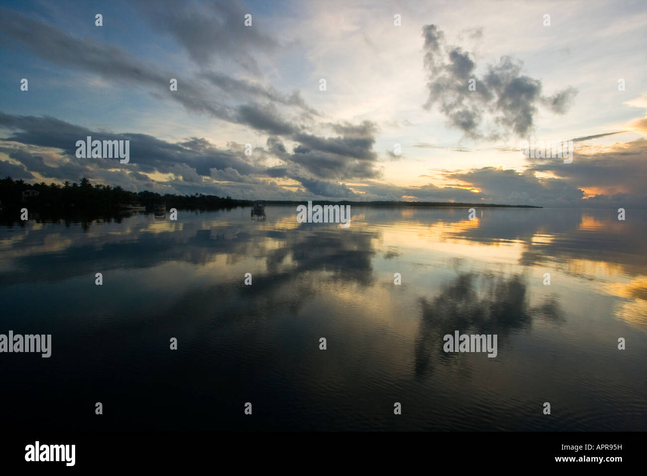 Sunrise on Yap Island Stock Photo - Alamy