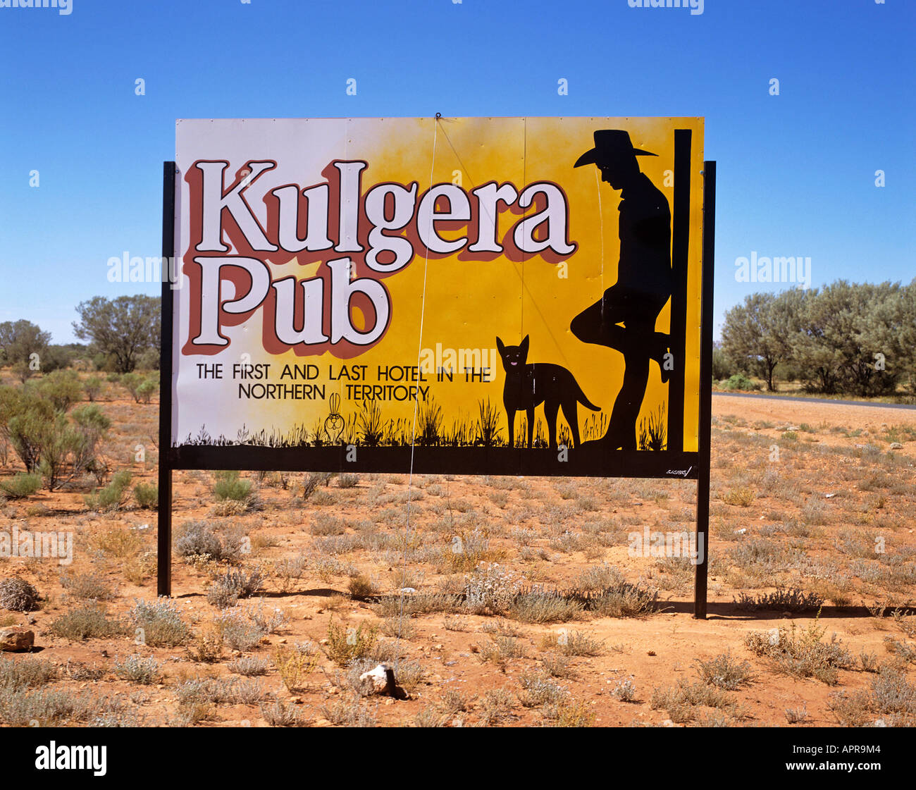 Sign for the Kulgera Pub in the Northern Territory advertised as The ...