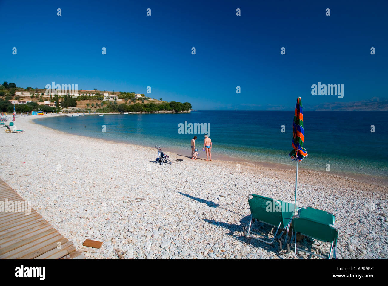 Avlaki Beach, Avlaki Bay, Corfu, Greek Islands Stock Photo - Alamy