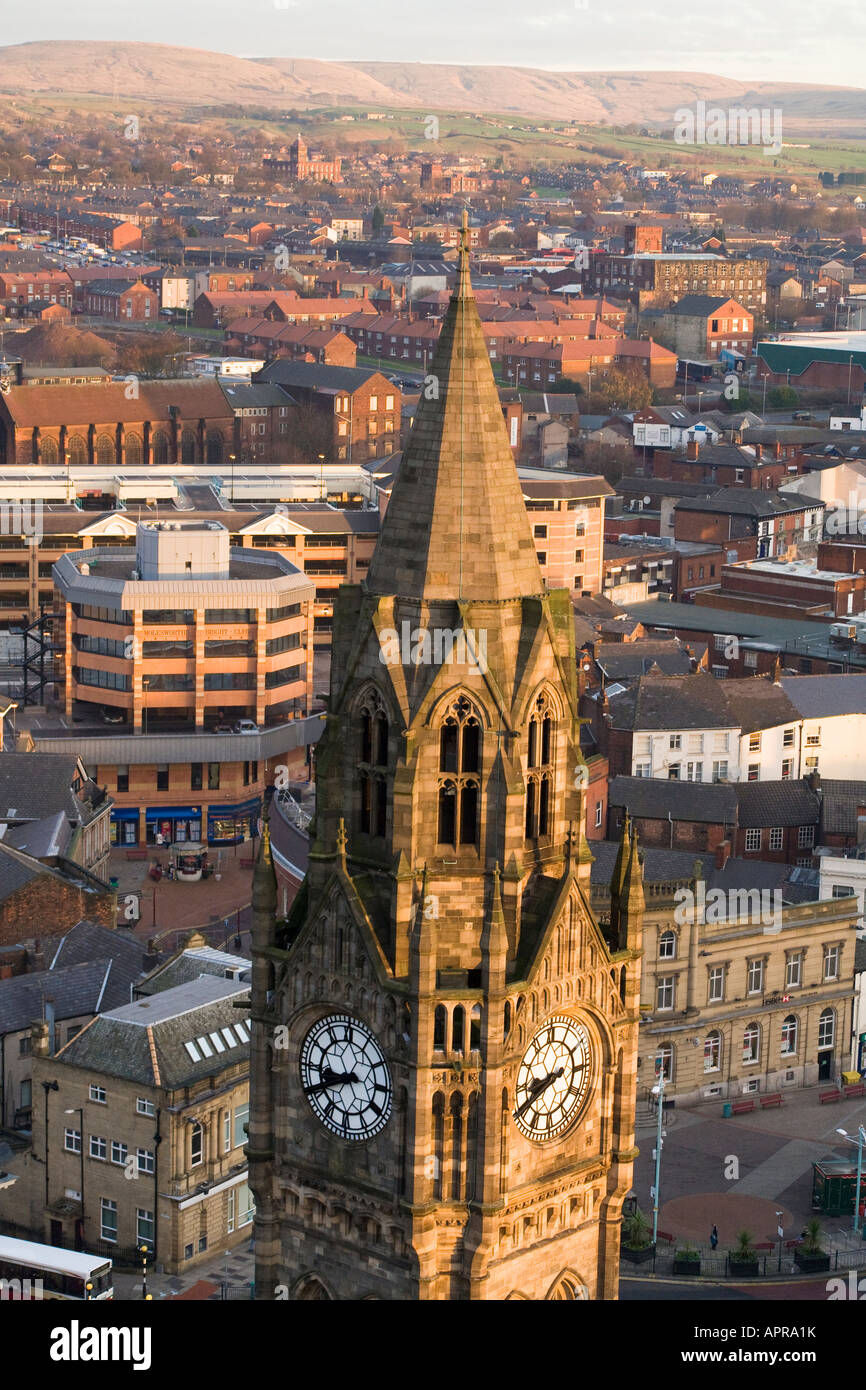 The imposing tower of Rochdale Town Hall by Alfred Waterhouse with the ...