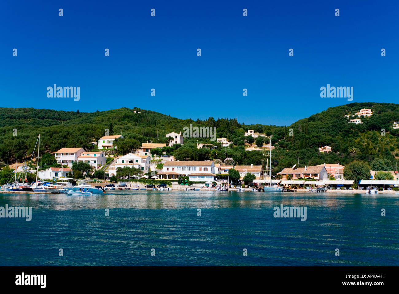 San Stephanos Village and Harbour, Corfu, Greece Stock Photo - Alamy