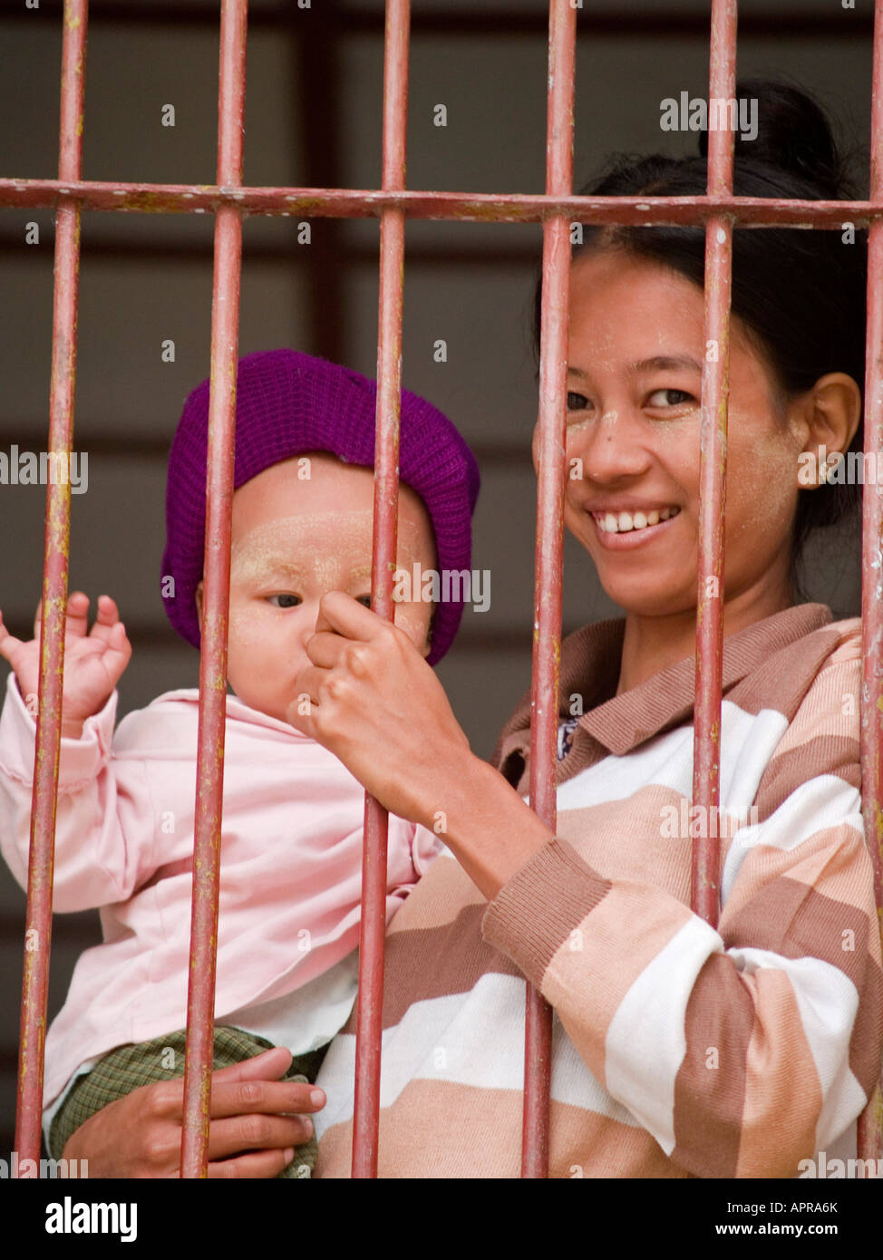 Burmese mother and baby in Bagan Myanmar Stock Photo - Alamy