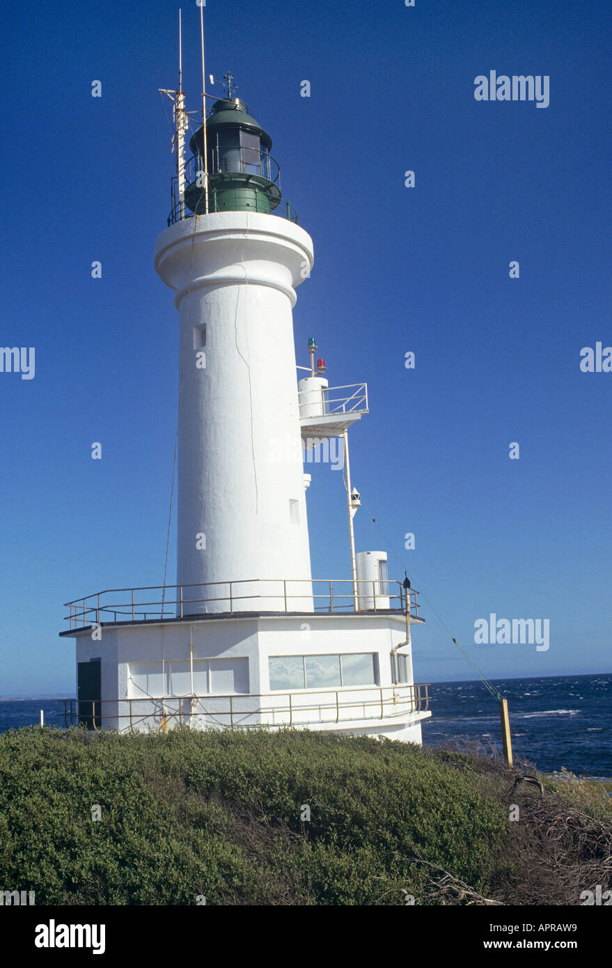 A lighthouse at the entrance to Port Phillip Bay on the Bass Strait at ...