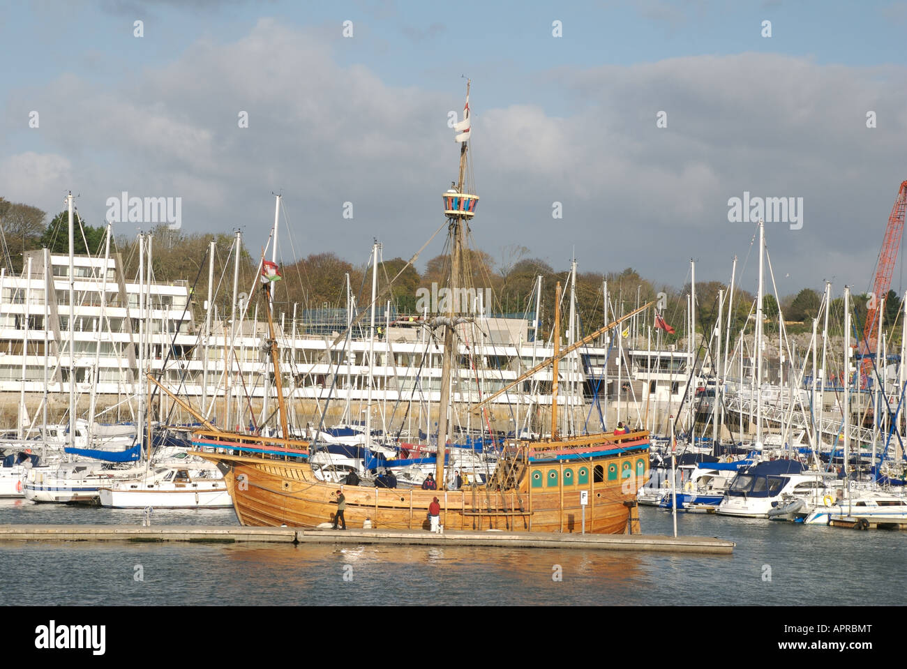 The replica of John Cabot's 15th century Matthew ship, Mayflower Marina ...