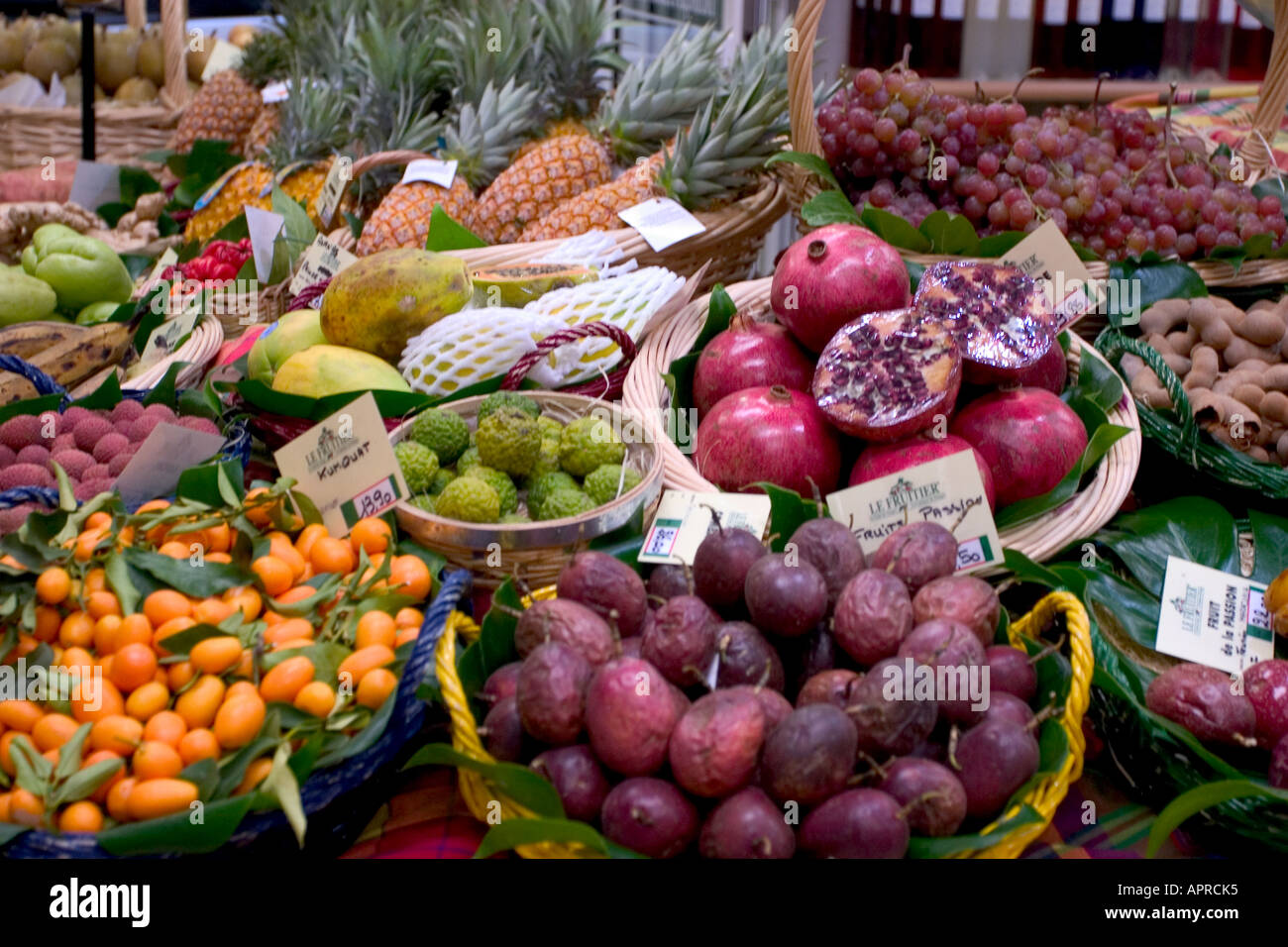 exotic fruits market Stock Photo - Alamy