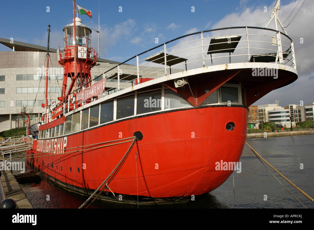 The Helwick Lightship, a restored old lightship with a cafe in Cardiff ...