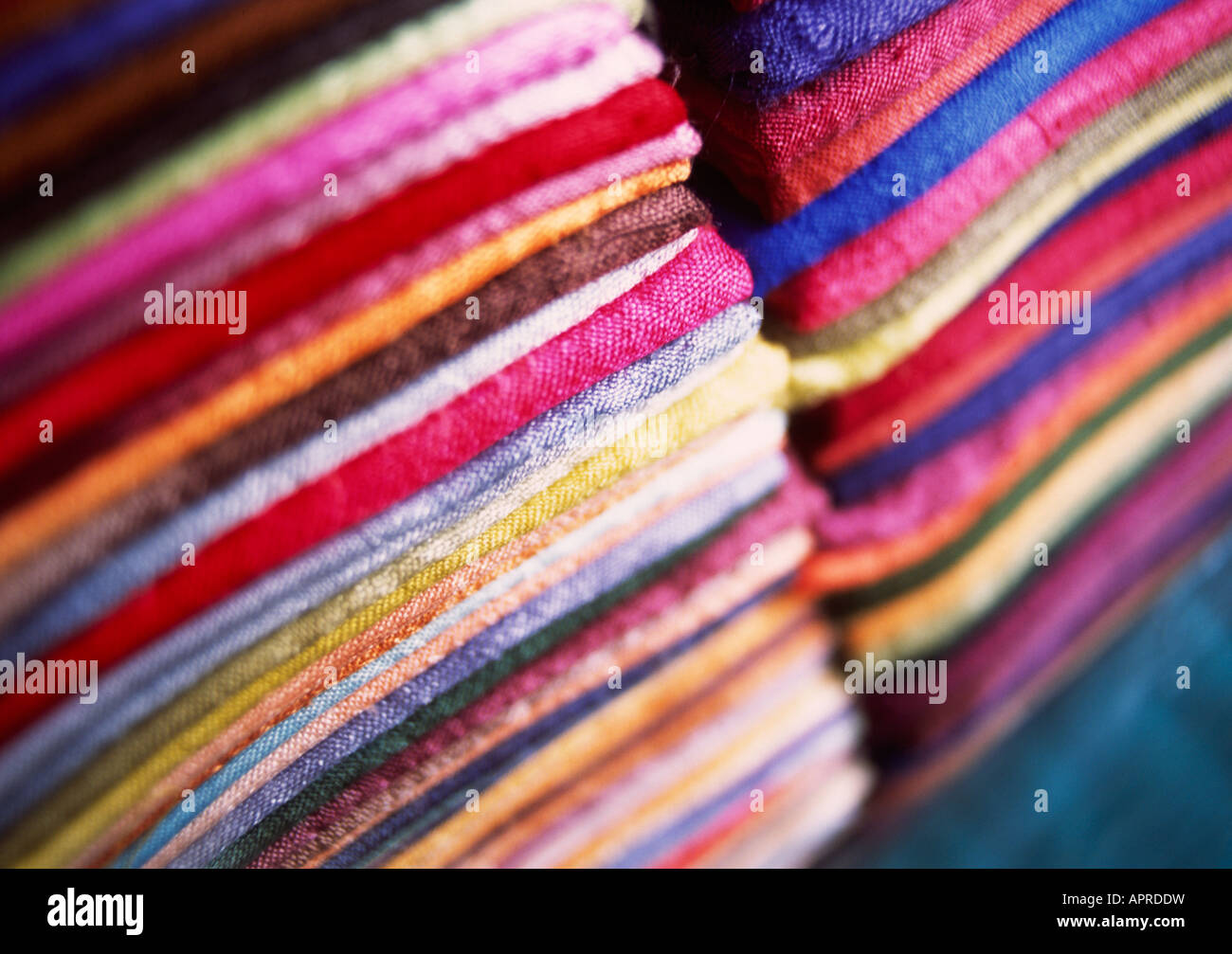 colored materials in market, Asia Stock Photo - Alamy