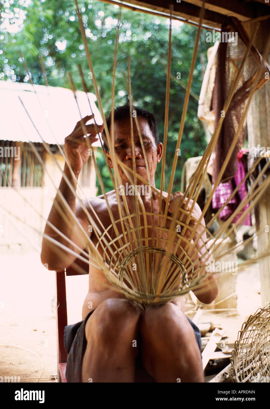 man making straw hat, Vietnam Stock Photo - Alamy